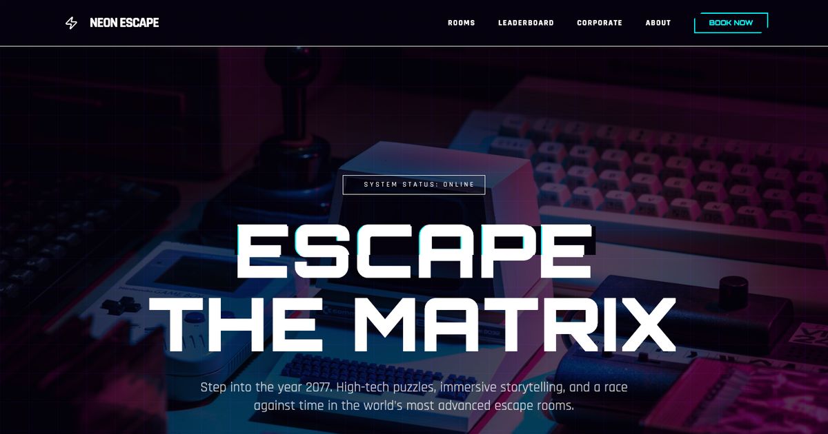 Cyber Escape - Free Tailwind Template
